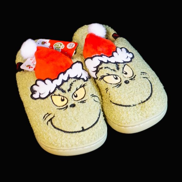 The Grinch | Shoes | Dr Seuss Grinch Holiday Slide Slippers Kids Unisex ...